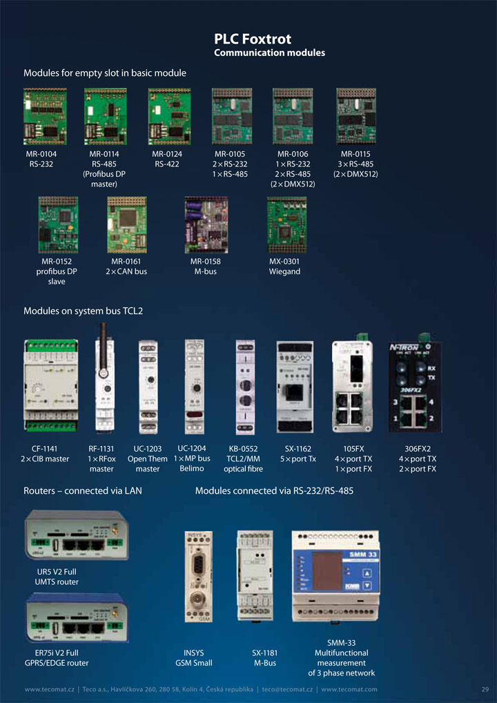 PLC Tecomat Foxtrot - Products - TECO - Automation